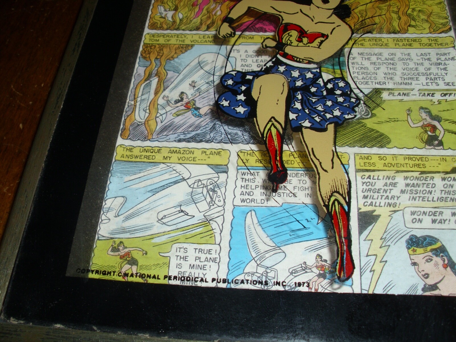 VINTAGE WONDER WOMAN COMIC STRIP CARTOON SHADOW BOX SUPER FRIEND RARE ...