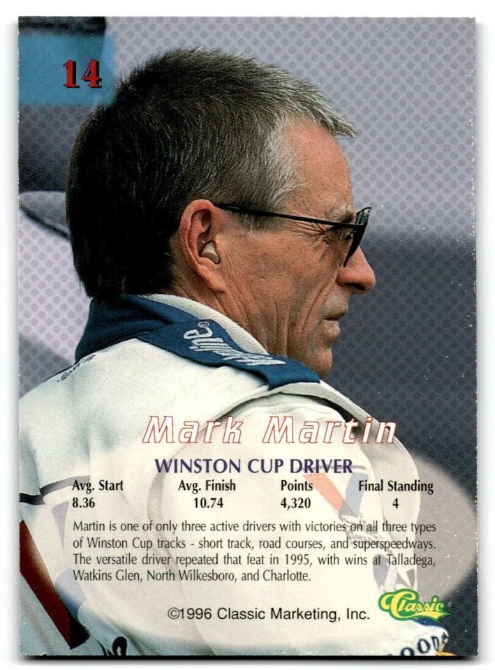 1996 Classic Mark Martin Roush Racing #14 | eBay