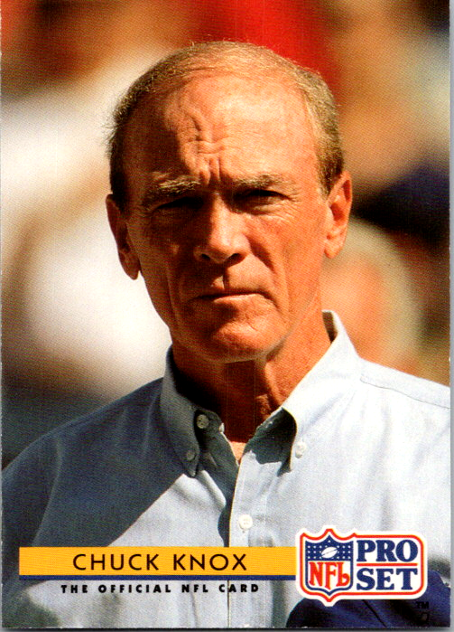 1992 Pro Set #225 Chuck Knox HC Head Coach RC Rookie Card Los Angeles ...