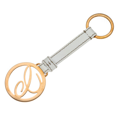 Chopard 95016-0053 Porte-Cles Round Logo Rose Gold Charm Keychain White ...