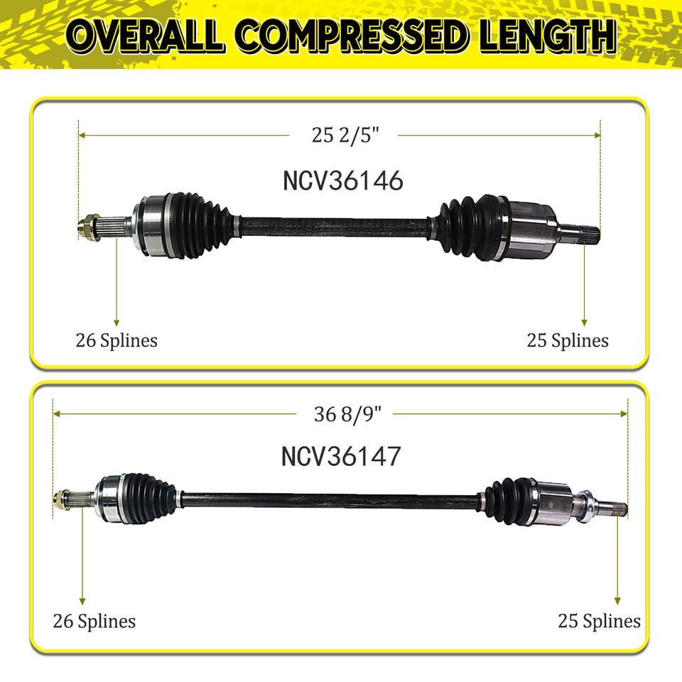 Front Pair CV Axle Joint Shaft Assembly for Honda Civic Auto CVT Trans ...