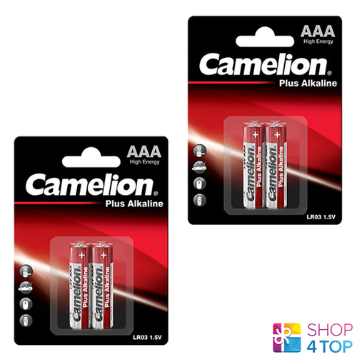 4 CAMELION BATTERIES AAA PLUS ALKALINE LR03 MN2400 AM4 E92 1.5V 2BL EXP ...