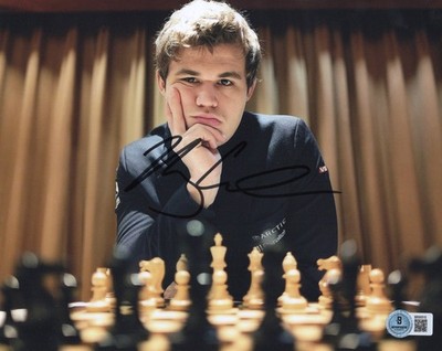 RARE Magnus Carlsen Autographed Signed CHESS GRANDMASTER Champ 8x10 ...