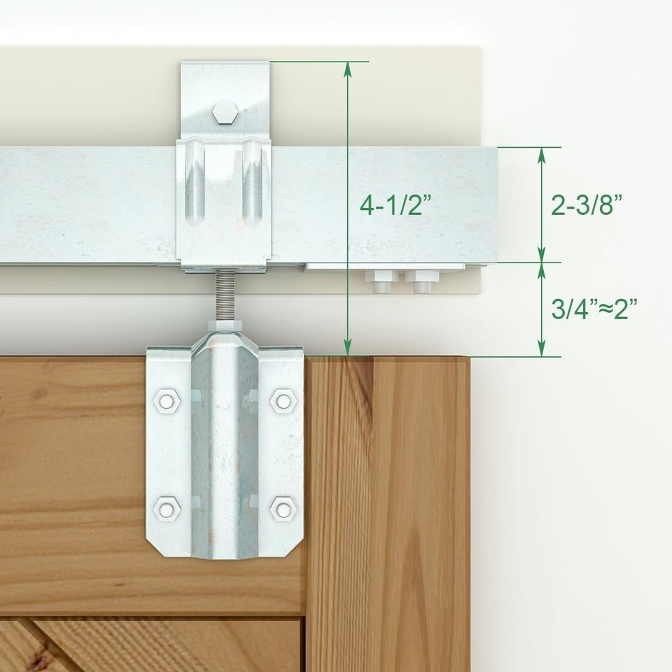 DIYHD Raw Material Box Track Double Sliding Barn Door Hardware(NO DOOR ...