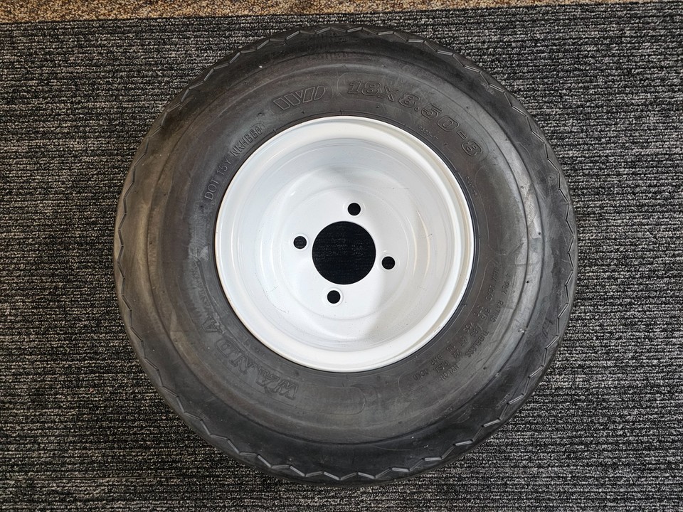 (QTY 1) Wanda N367 18x8.50-8 Golf Cart Wheel & Tire 4 Ply Jingu White ...