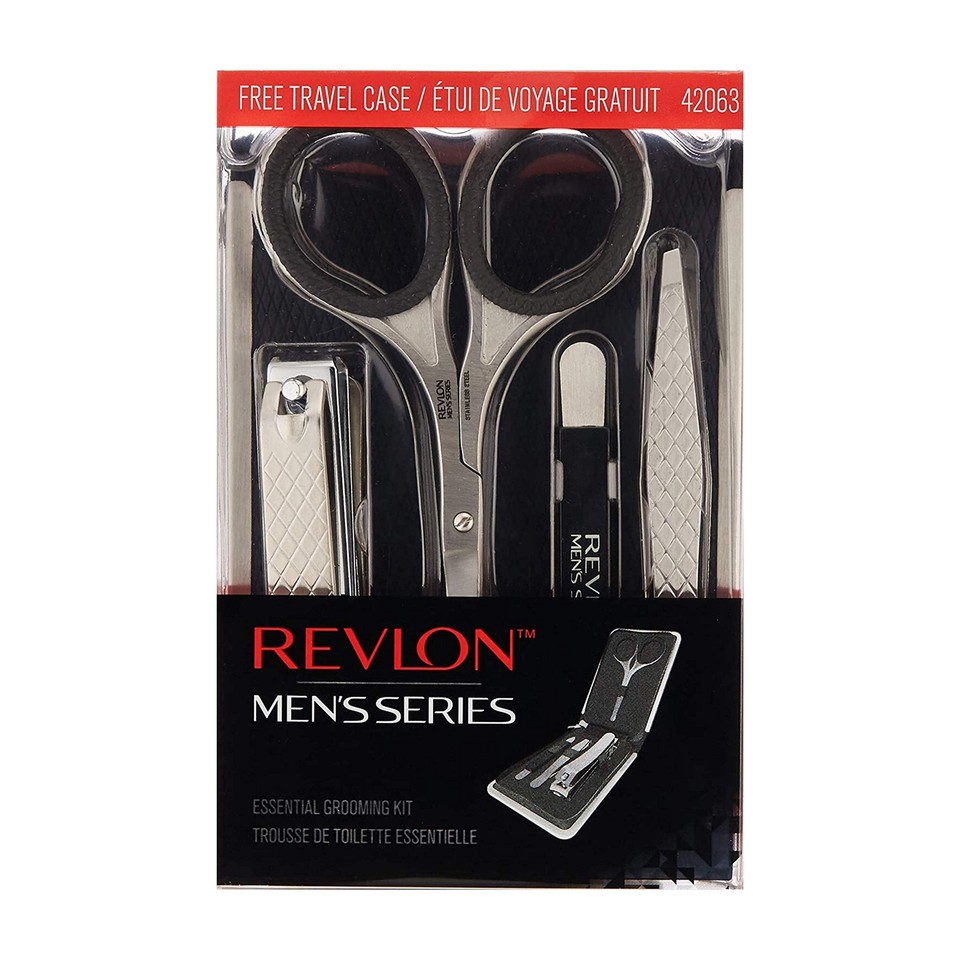 Revlon Men's Grooming Kit, Nail Clipper, Safety Grooming Scissors, Nail ...