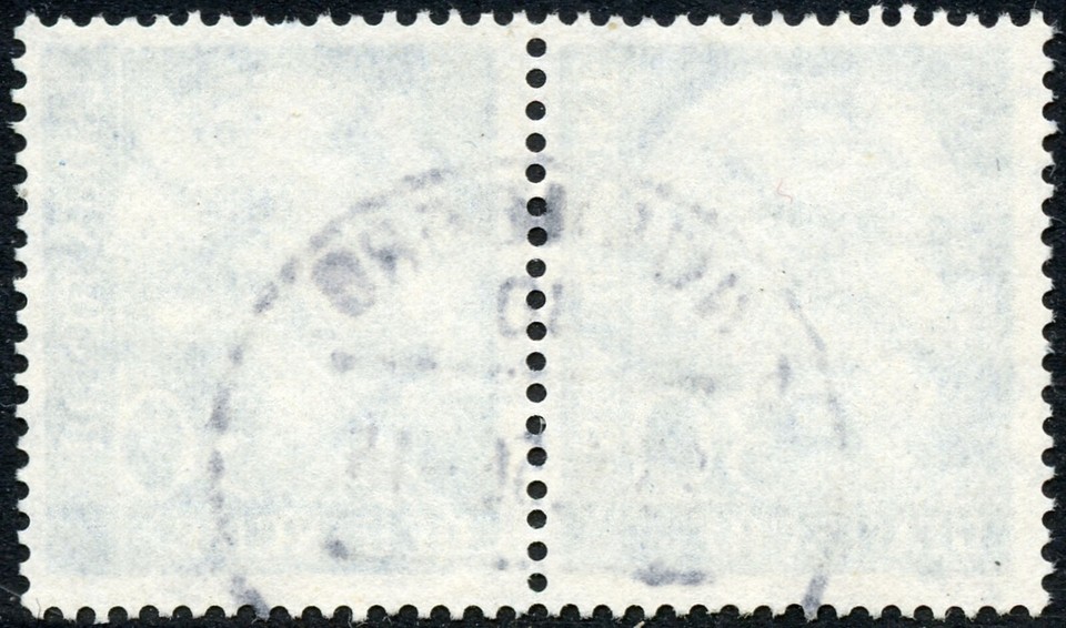 Federal No 187 wg. Pair O (140.-), 30 Pf. Heuss I horizontally, cleanly ...