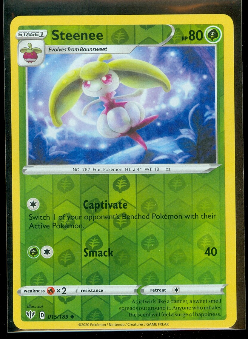 Pokemon STEENEE 015/189 Darkness Ablaze - Rev Holo - - MINT | eBay