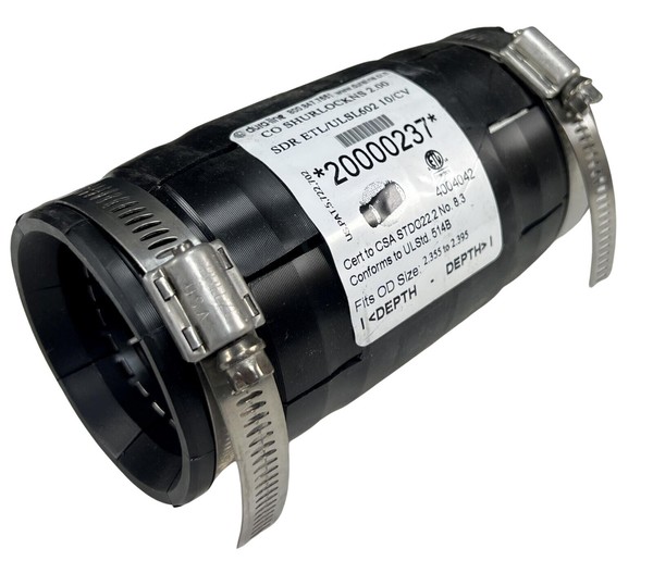 Dura-Line Shur-Lock II Coupler Plastic 2" .375" O.D .7"H 20000237 for ...