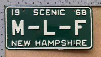 1968 New Hampshire vanity license plate M-L-F CAN I BUY A VOWEL 16474 ...