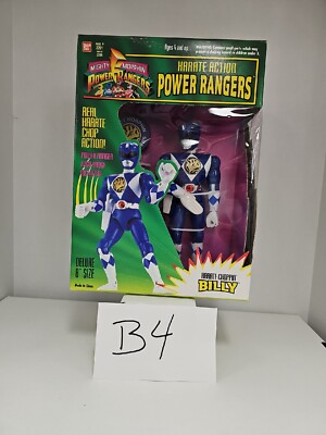 Vintage BANDAI Mighty Morphin Power Rangers Karate Action 8” Billy Blue ...