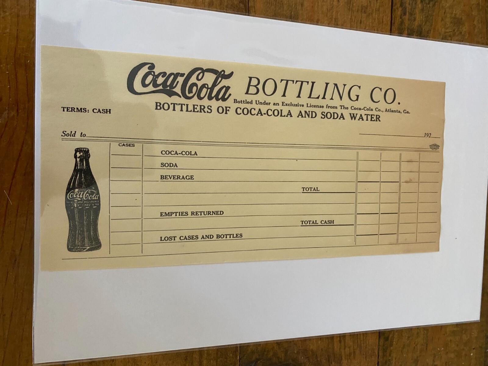 Unused 1920's Coca Cola Invoice NOS | eBay