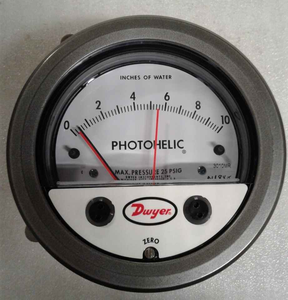 DWYER 3000MR PHOTOHELIC Pressure Switch 0-10 In.W.C. Water Column ...