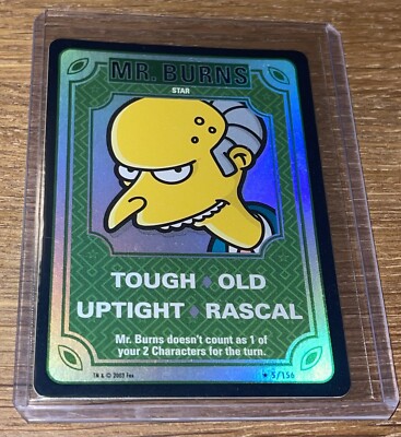 2003 TWENTIETH CENTURY FOX 🎥 THE SIMPSONS CARD GAME MR. BURNS FOIL CARD ...