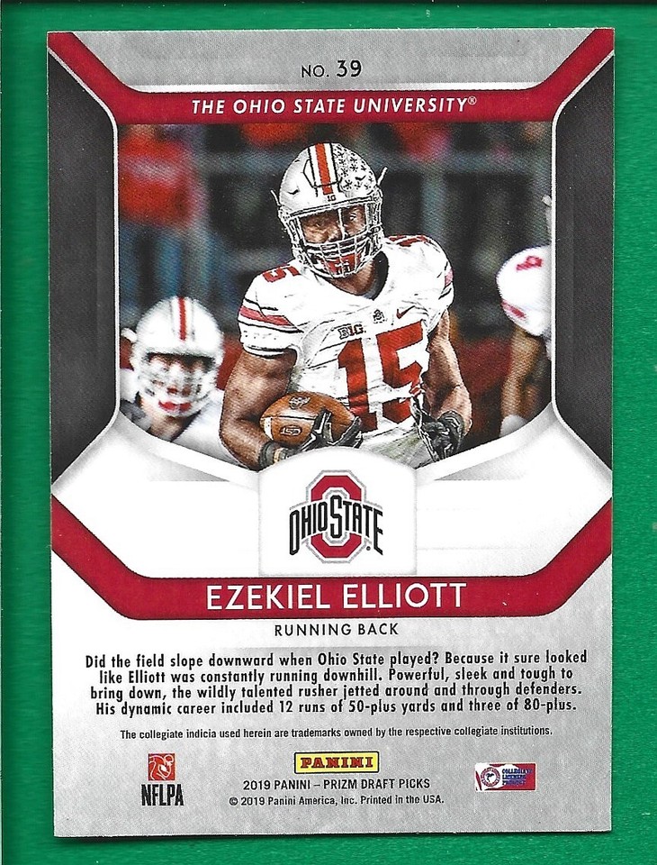 Ezekiel Elliott 2019 Panini Prizm Draft Picks #39 | eBay