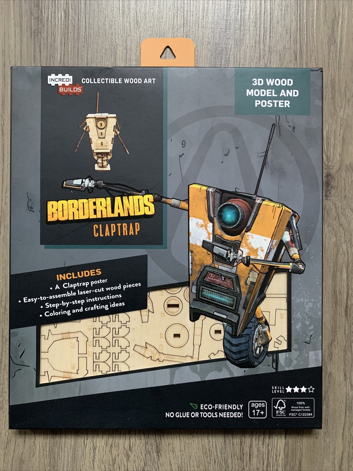 Borderlands Clap Trap 3D Wood Model Kit Puzzle And Poster No Glue 4 ...