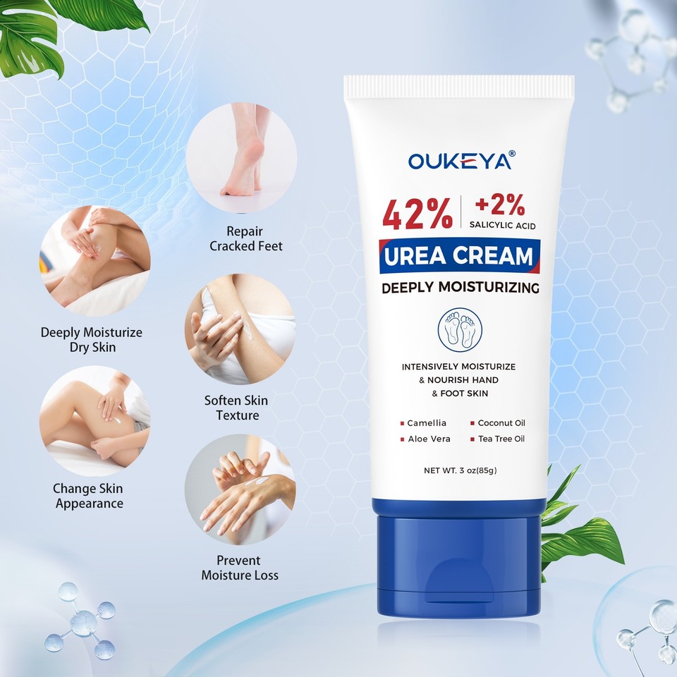 OUKEYA Urea 42% + 2% Salicylic Acid Repair Foot Cream For Dry Cracked ...