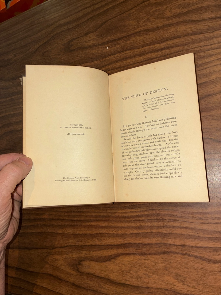 1886 Arthur Sherburne Hardy THE WIND OF DESTINY Andover, MA Dartmouth ...