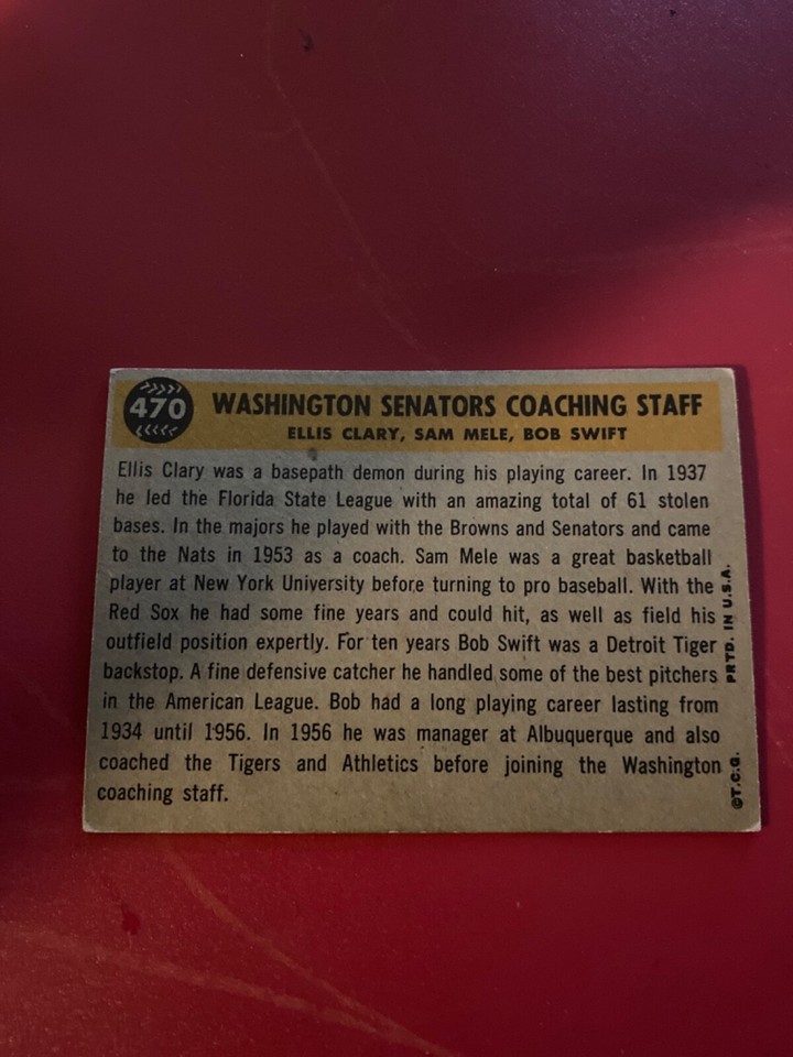 1960 Topps - #470 Sam Mele, Bob Swift, Ellis Clary (RC) | eBay