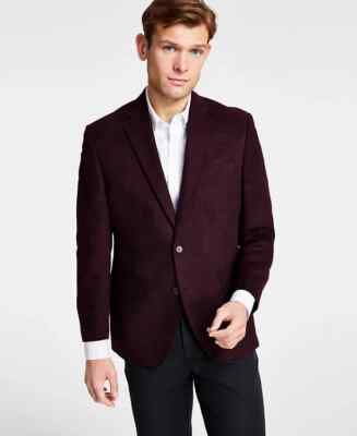 Michael Kors Men's Classic Fit Faux Suede Sport Coat COLOR MULBERRY ...