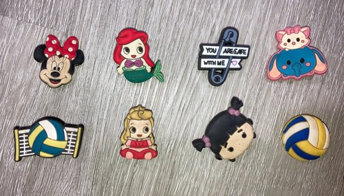 Lot of 8 Crocs Shoe Buttons Charms w/ Minnie Mouse and Ariel | eBay