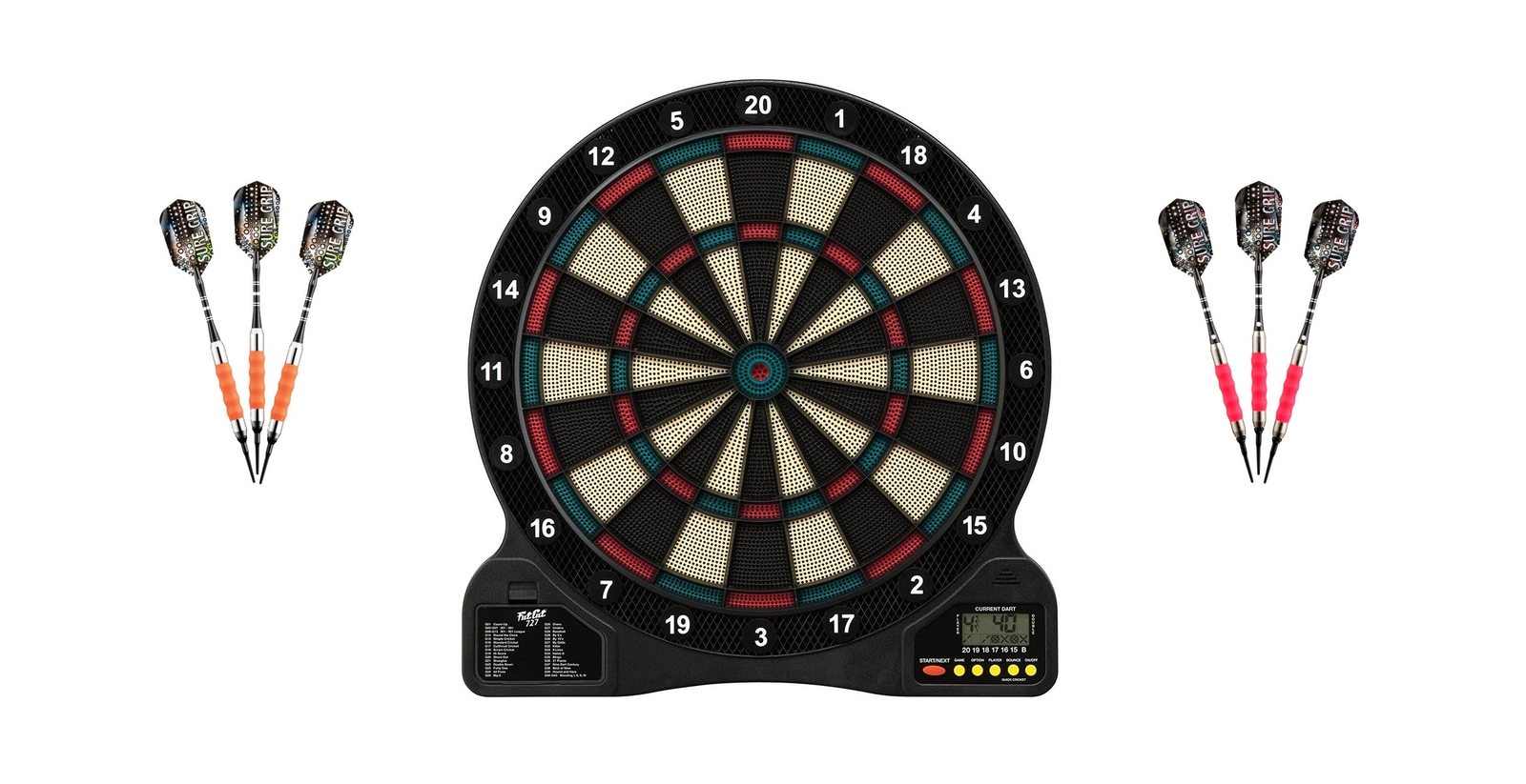 Electronic Soft Tip Dartboard + Viper Orange Darts 18 Grams + Pink ...