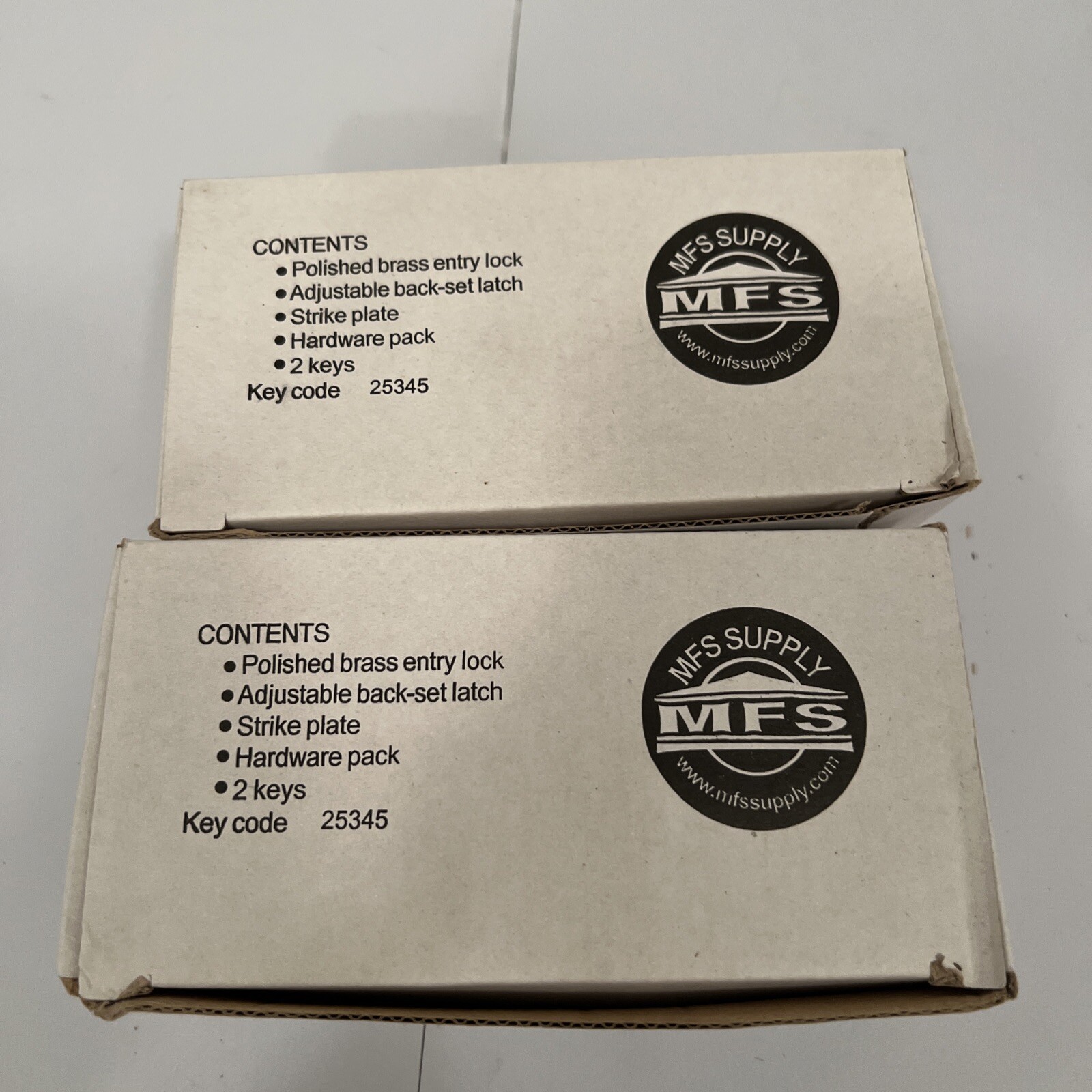 MFS Supply Deadbolt Door Lock Assembly Keys 25345 Polished Brass 4 ...