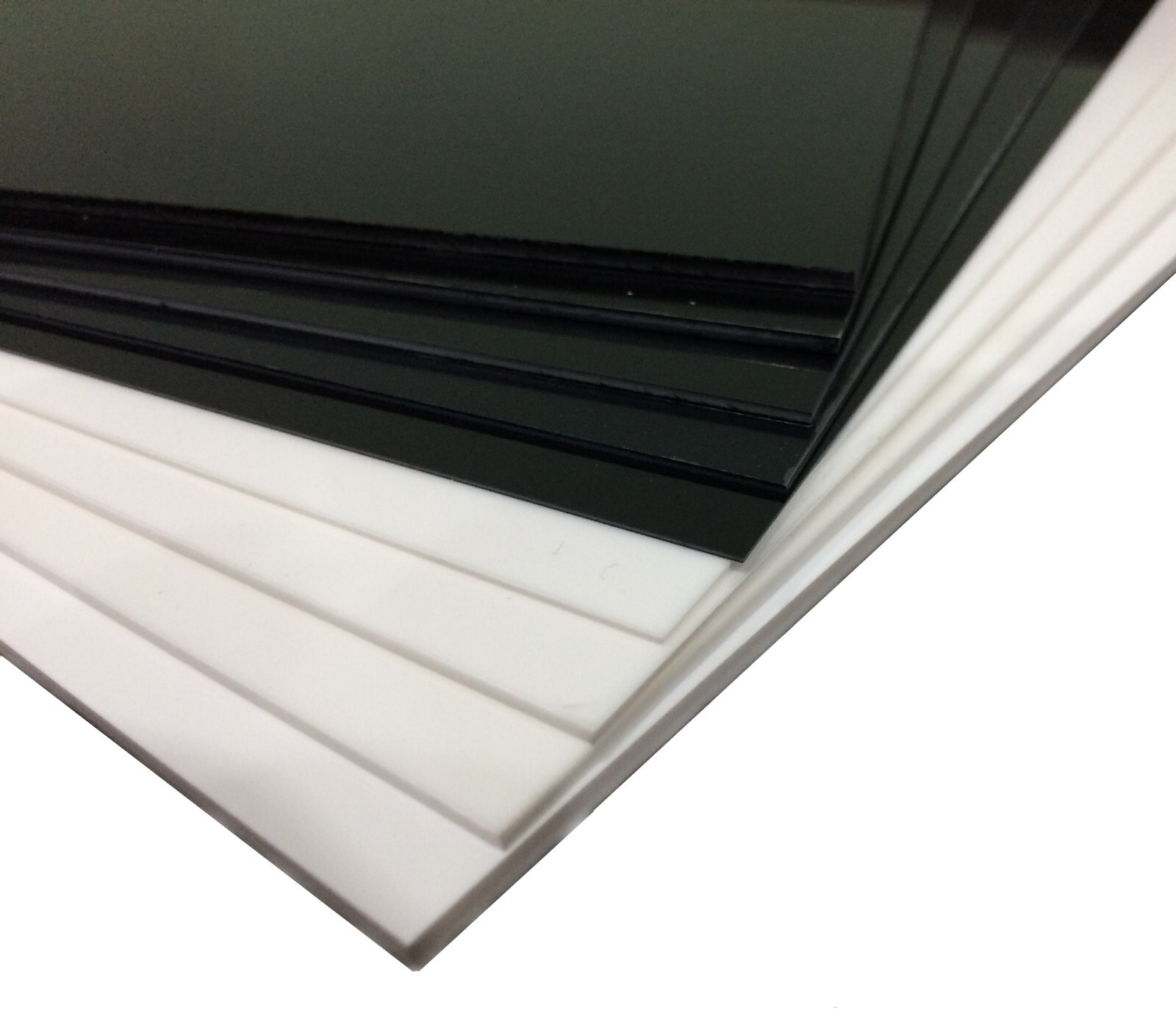 Plasticard Styrene (HIPS) A4 Black or White Gloss Plastic sheets 0.5mm ...
