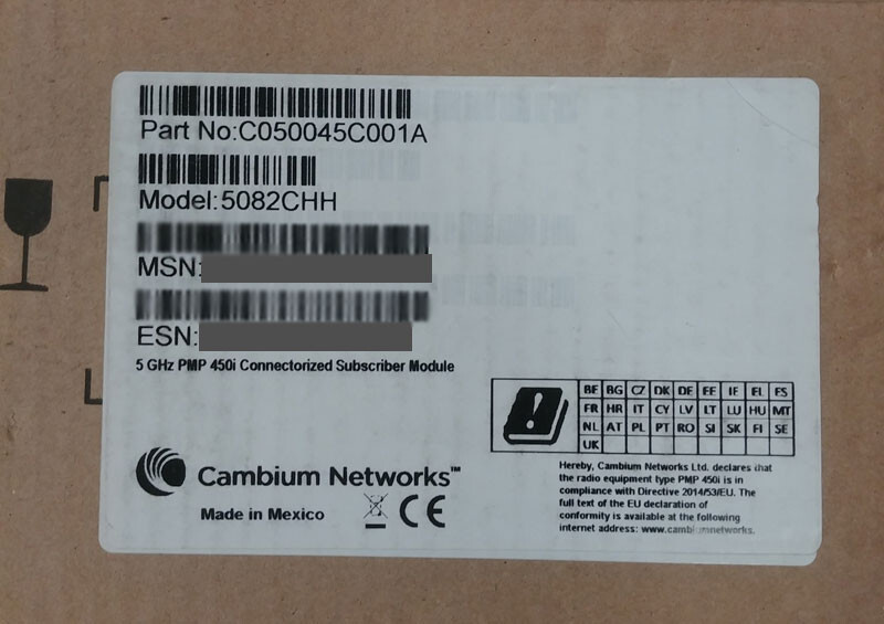 Cambium Networks 5 GHz PMP 450i Connectorized Subscriber Module for ...
