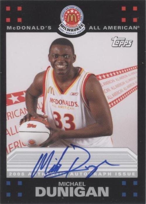 2008 Topps McDonald's All-American Game - Michael Dunigan #MD ...