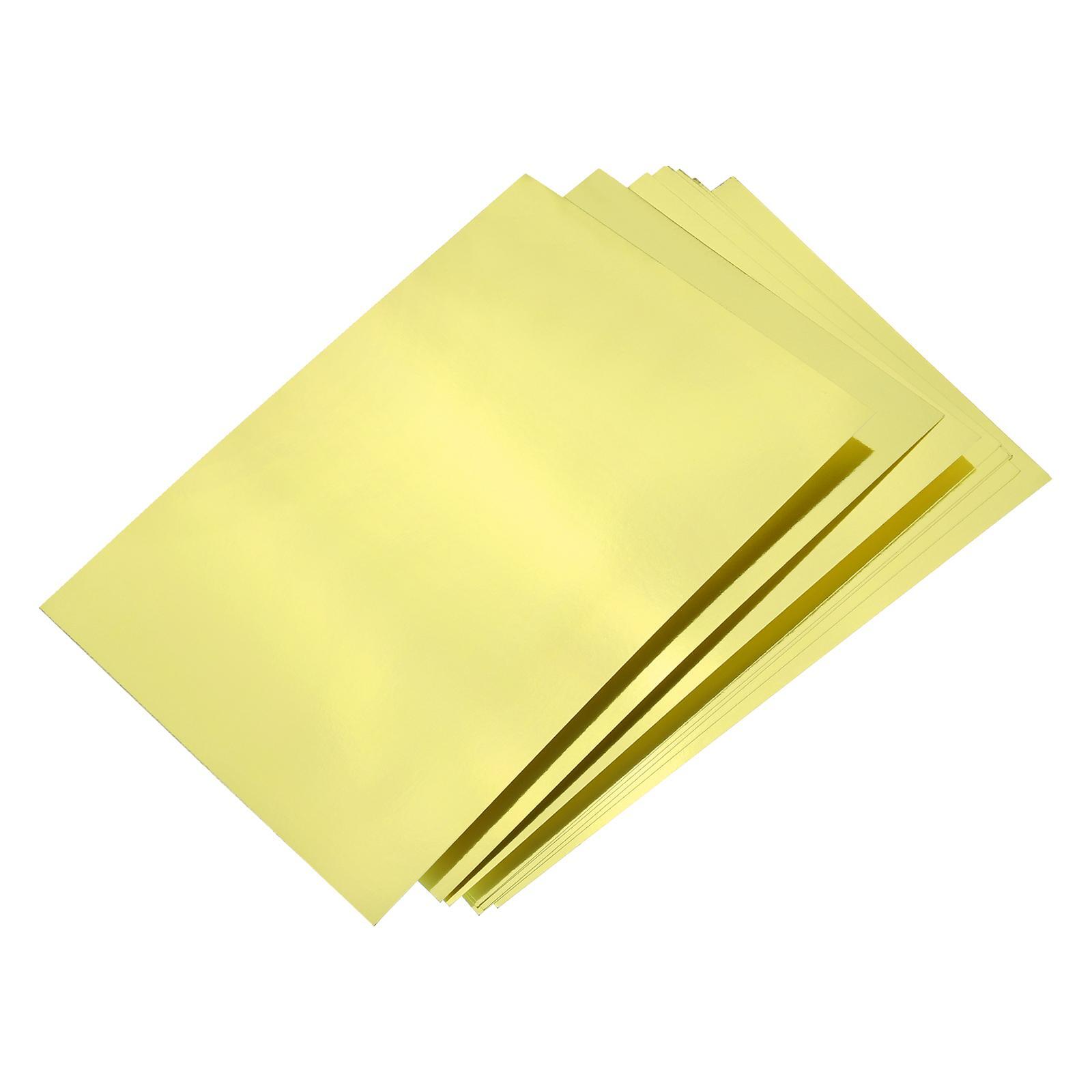 10Pcs Metallic Foil Board Card Stock Sheets 8 Inch x 11 Inch, Gold Tone ...