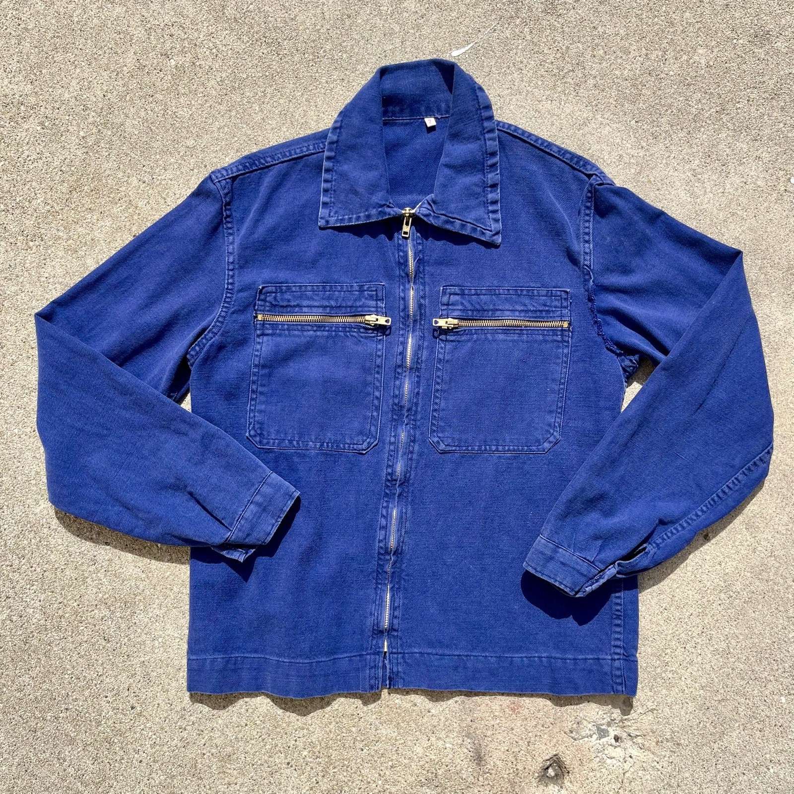 Vintage Work Jacket Blue Chore Coat Workwear Pockets … - Gem