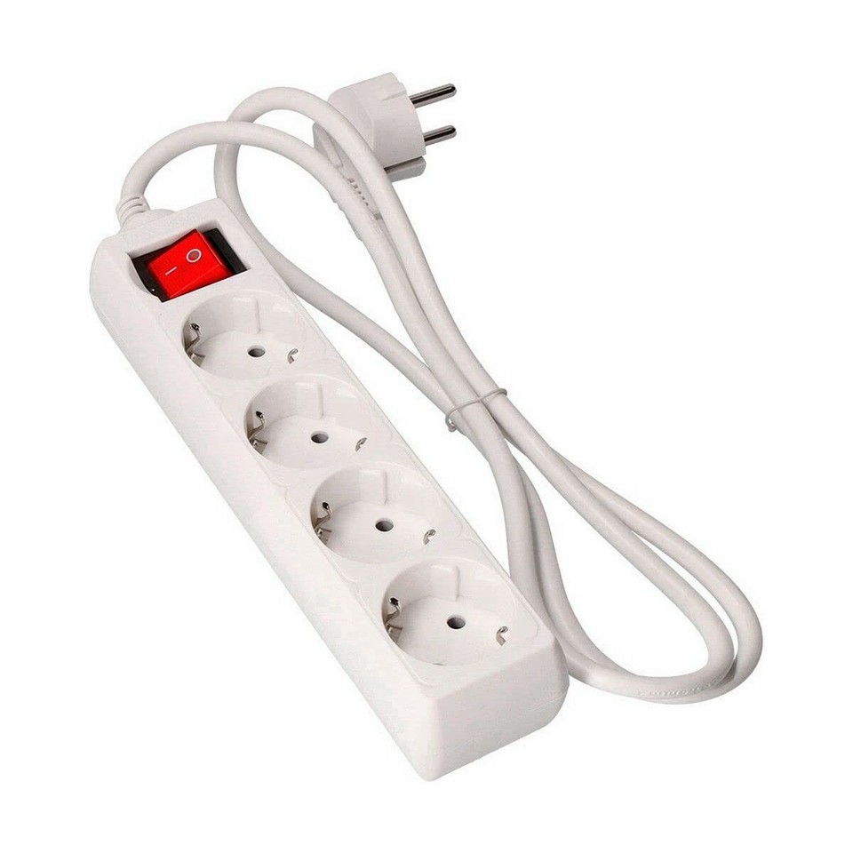 4-Socket Plugboard With Power Switch Edm Schuko (5 M) NEW | eBay