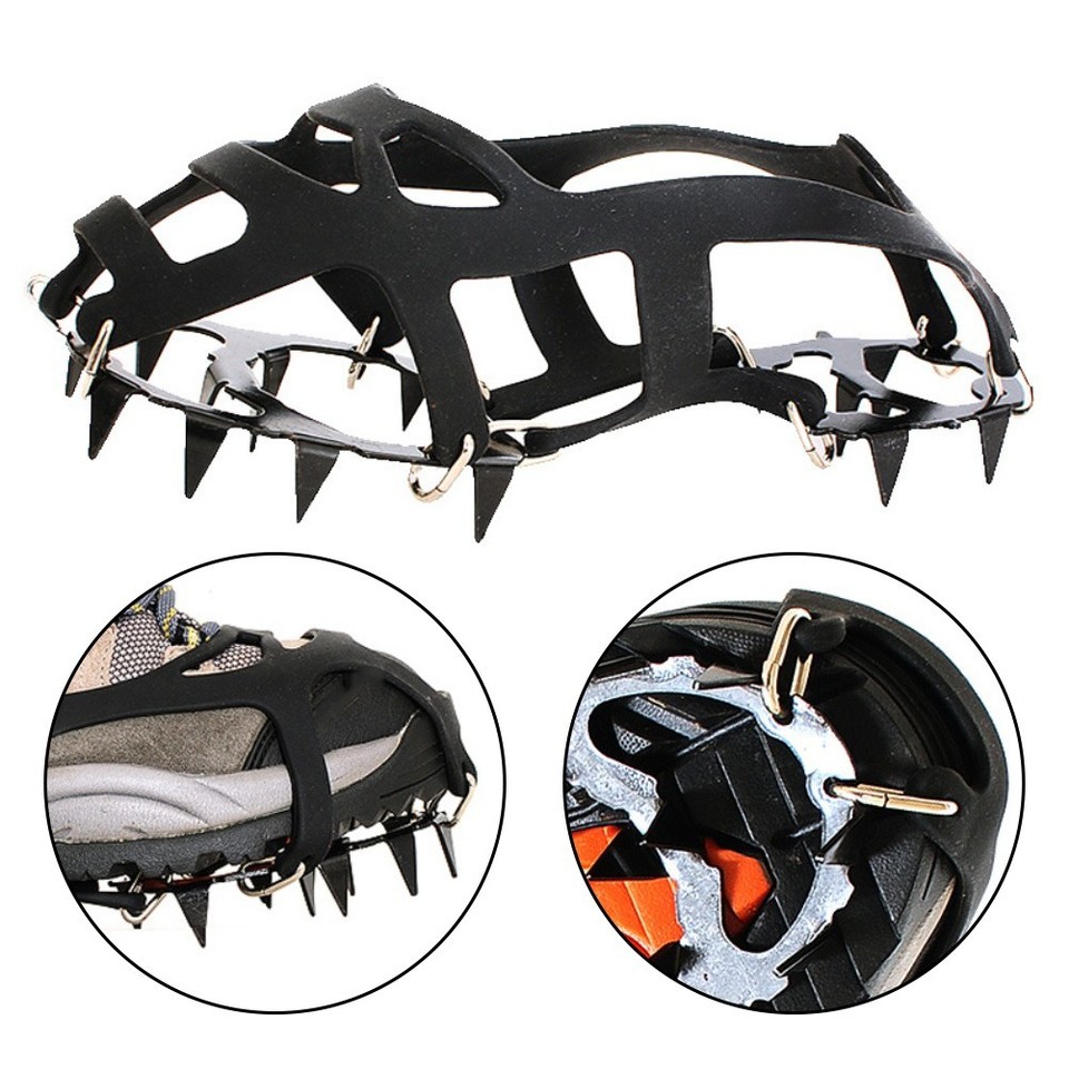 Steel 18 Teeth Ice Spikes for Shoes Hiking Climbing Winter Traction ...
