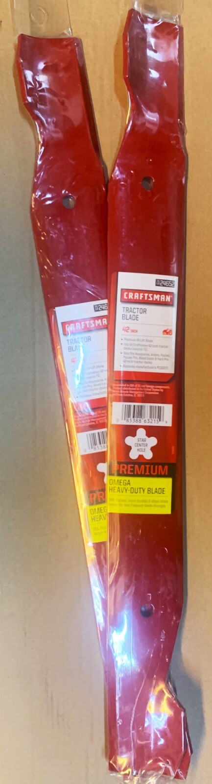 CRAFTSMAN 2PK PREMIUM "OMEGA" 42" TRACTOR BLADES 138971 71-24652 HI ...