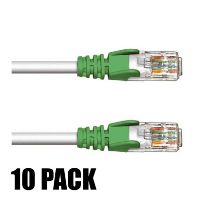 10 PACK 0.5m RJ45 CROSSOVER Cable Cat5e Network Ethernet Lead X Over ...
