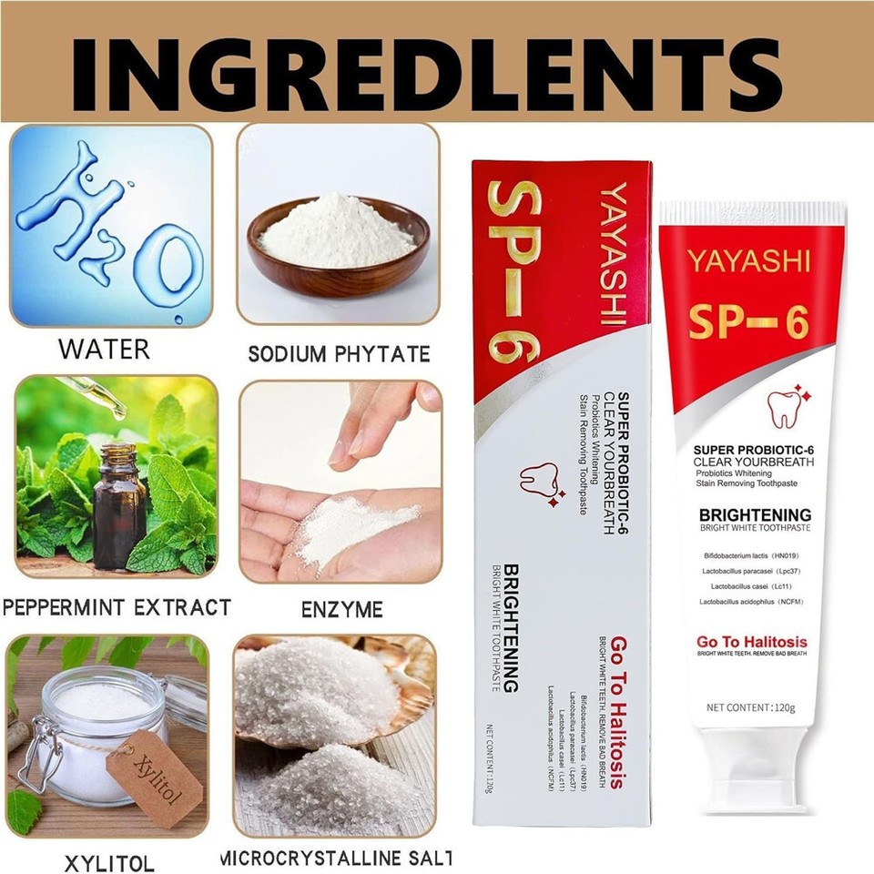 SP-6 Toothpaste, Whitening Sp-6 Toothpaste, Sp-6 Probiotic Whitening ...