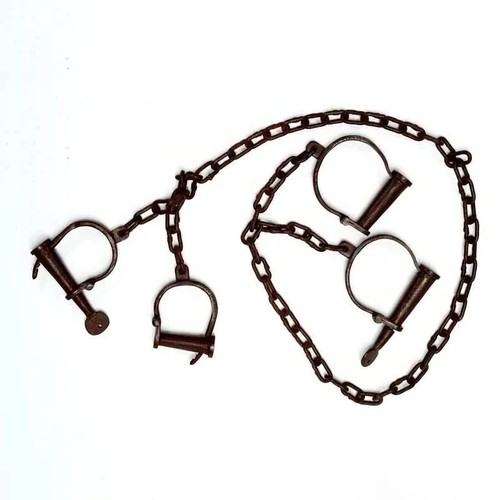 Adjustable Cuffs With Chain Antique Finish Alcatraz Prison Transfer Leg ...