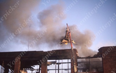 Sl55 Original slide 1980's Building fire / crane 751a | eBay