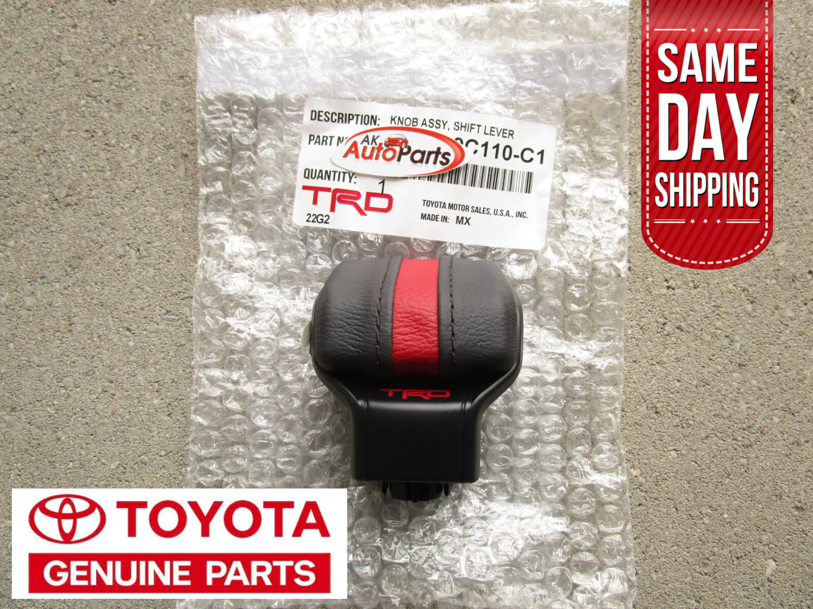 24 - 25 TOYOTA TACOMA TRD PRO SHIFT KNOB BLACK / RED GENUINE OEM BRAND ...