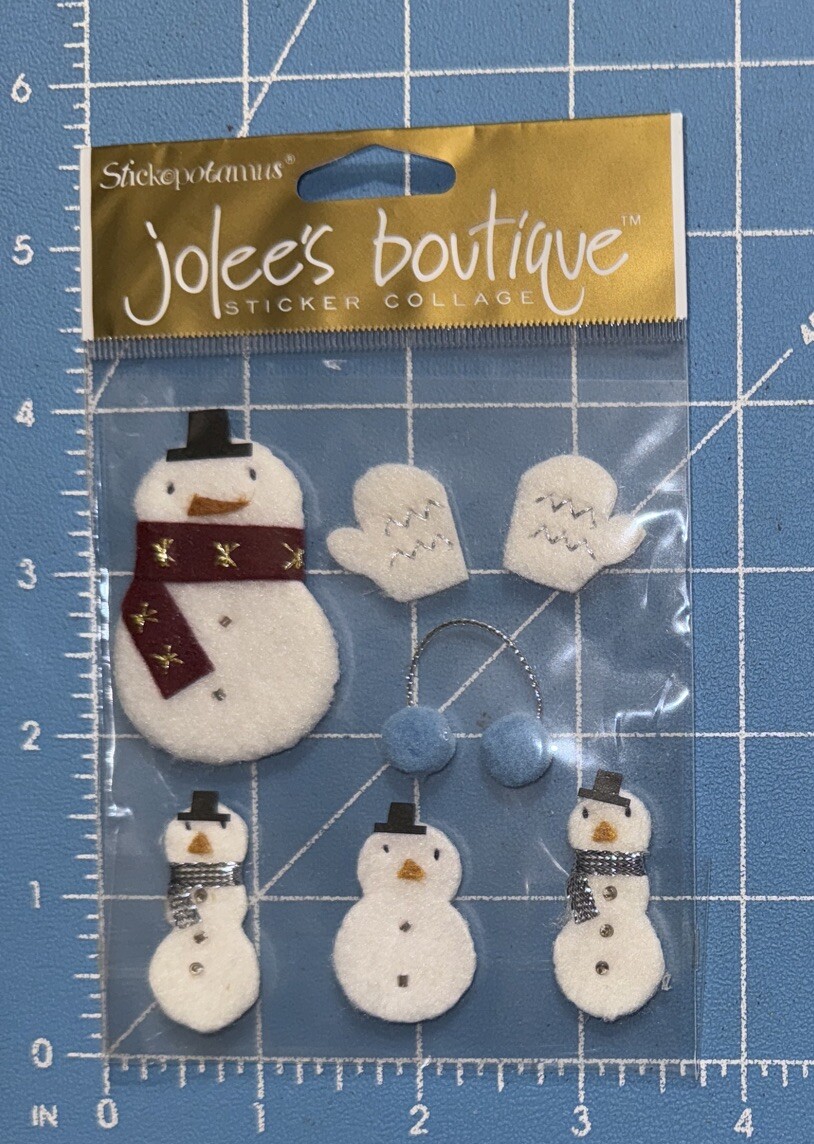 New scrapbooking stickers dimensional Jolee's felt snowmen scarf ...