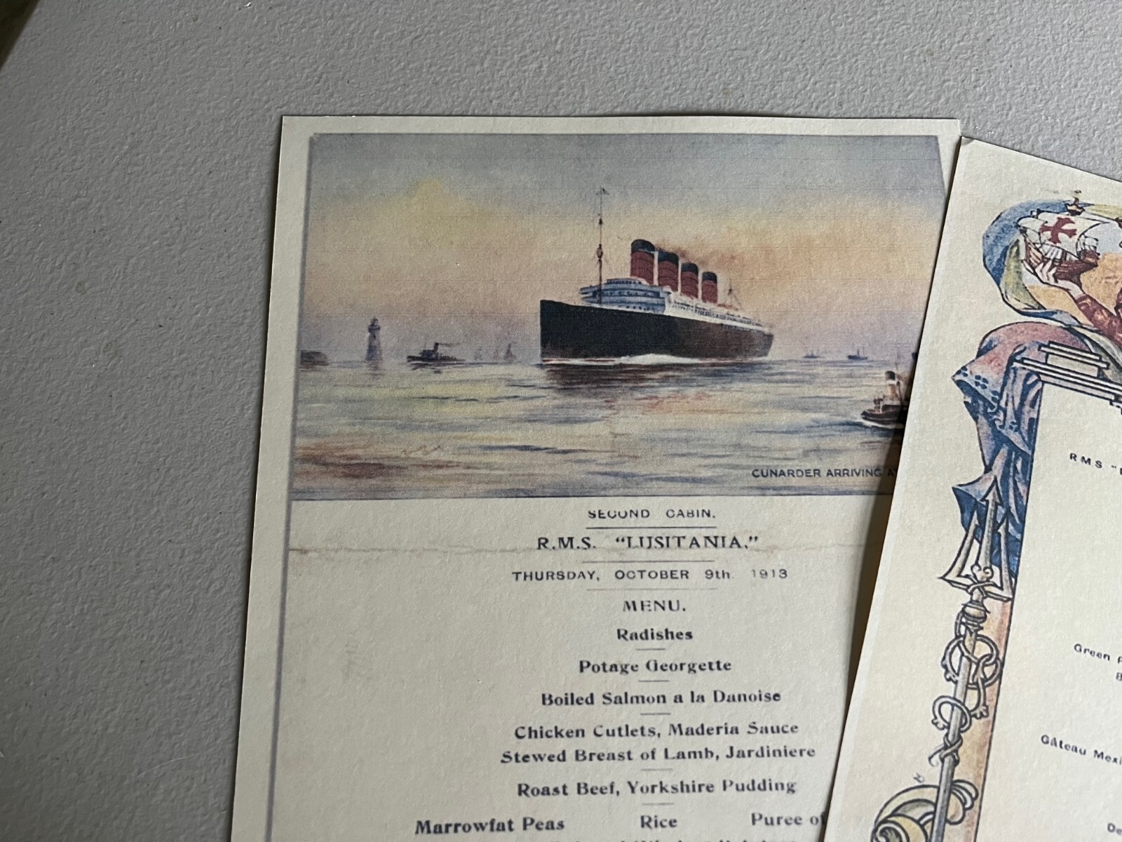 RMS LUSITANIA MENU SET, 3 BEAUTIFUL REPRINTED MENUS, YOU GET ALL 3 ...