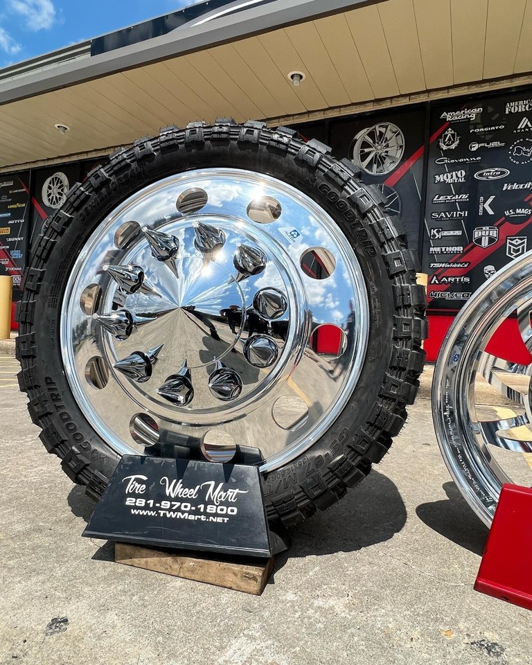 6 NEW 24"New Dually Wheels Classic hole Alcoa wheel Lug rims with caps ...