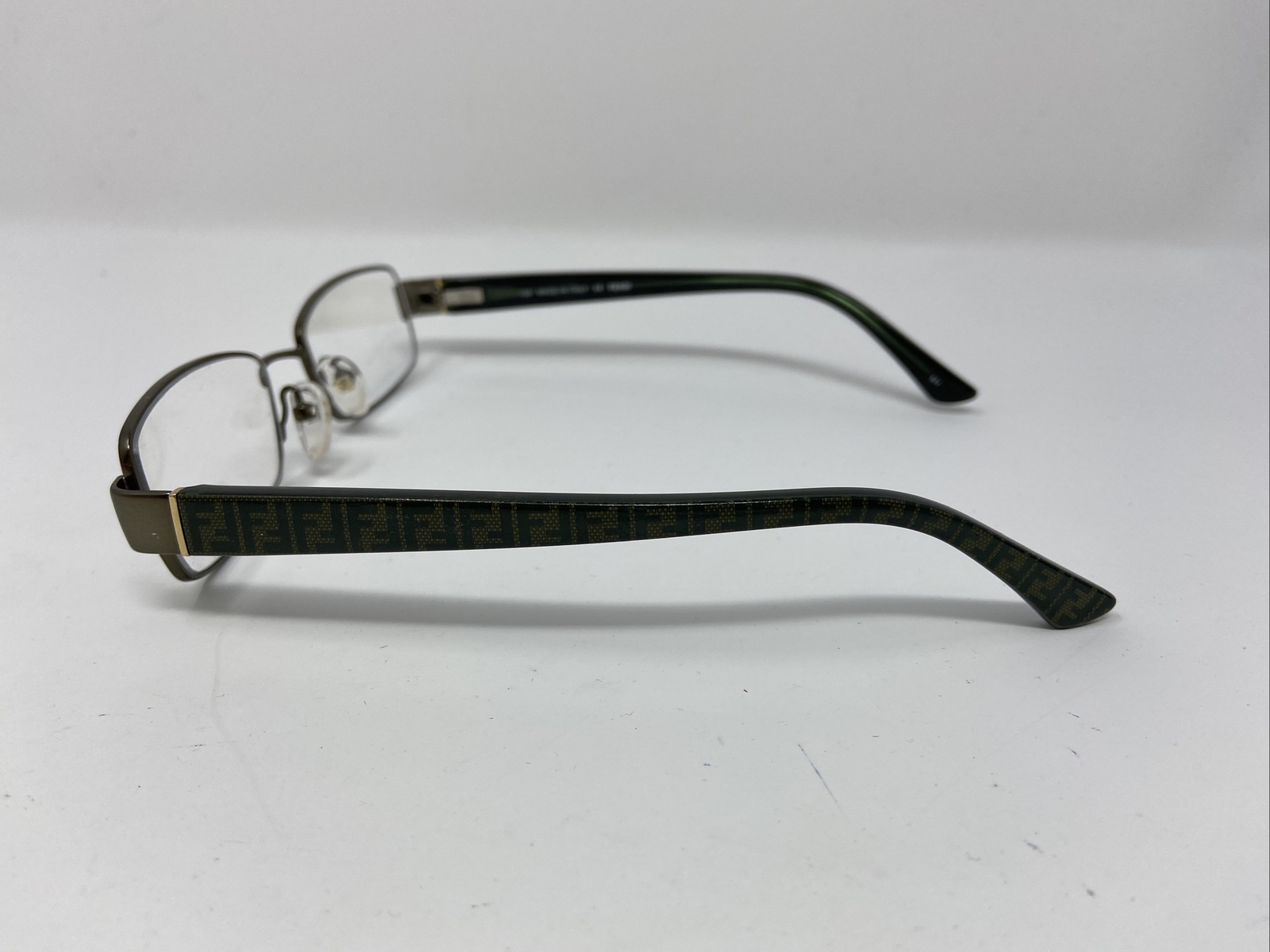 FENDI EYEGLASSES FRAME F910 49/17/135 SILVER/GREEN FULL RIM G712 | eBay