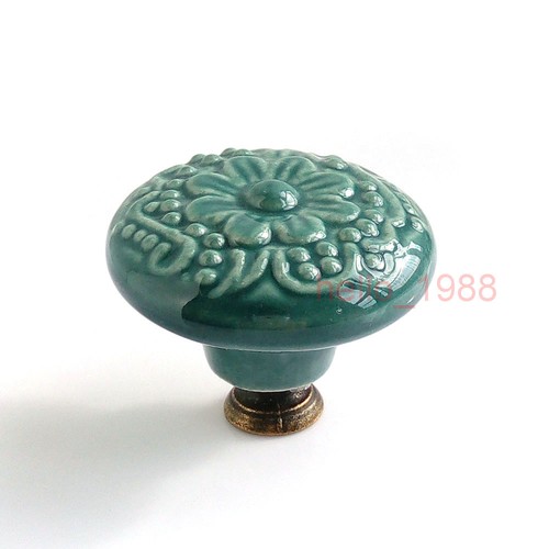 Ceramic Cameo Bas-relief Cabinet Knob Handle Antique Drawer Pull Rural ...
