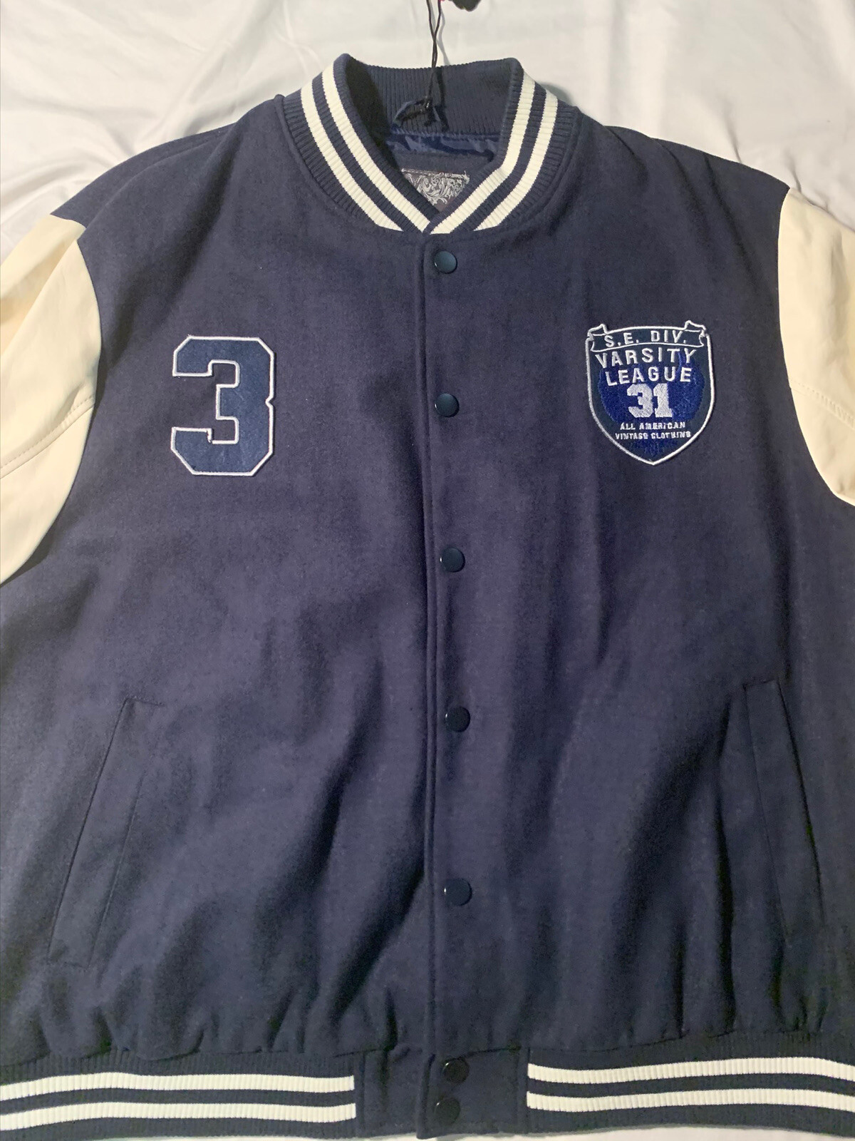 Brand New Whispering Smith Varsity Jacket Sz. XXL (Blue) | eBay