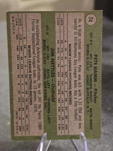 1971 Topps - 1971 Rookie Stars Jim Nettles, Pete Hamm #74 (RC) EX MLB ...