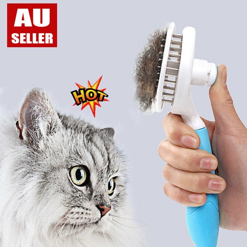 Self Cleaning Brush Slicker For Dog And Cat Hair Particle Massages Pet ...