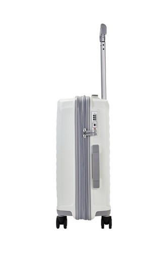 Rock Luggage Hard Shell Classic White Suitcase Set 8 Wheel Trolley ...