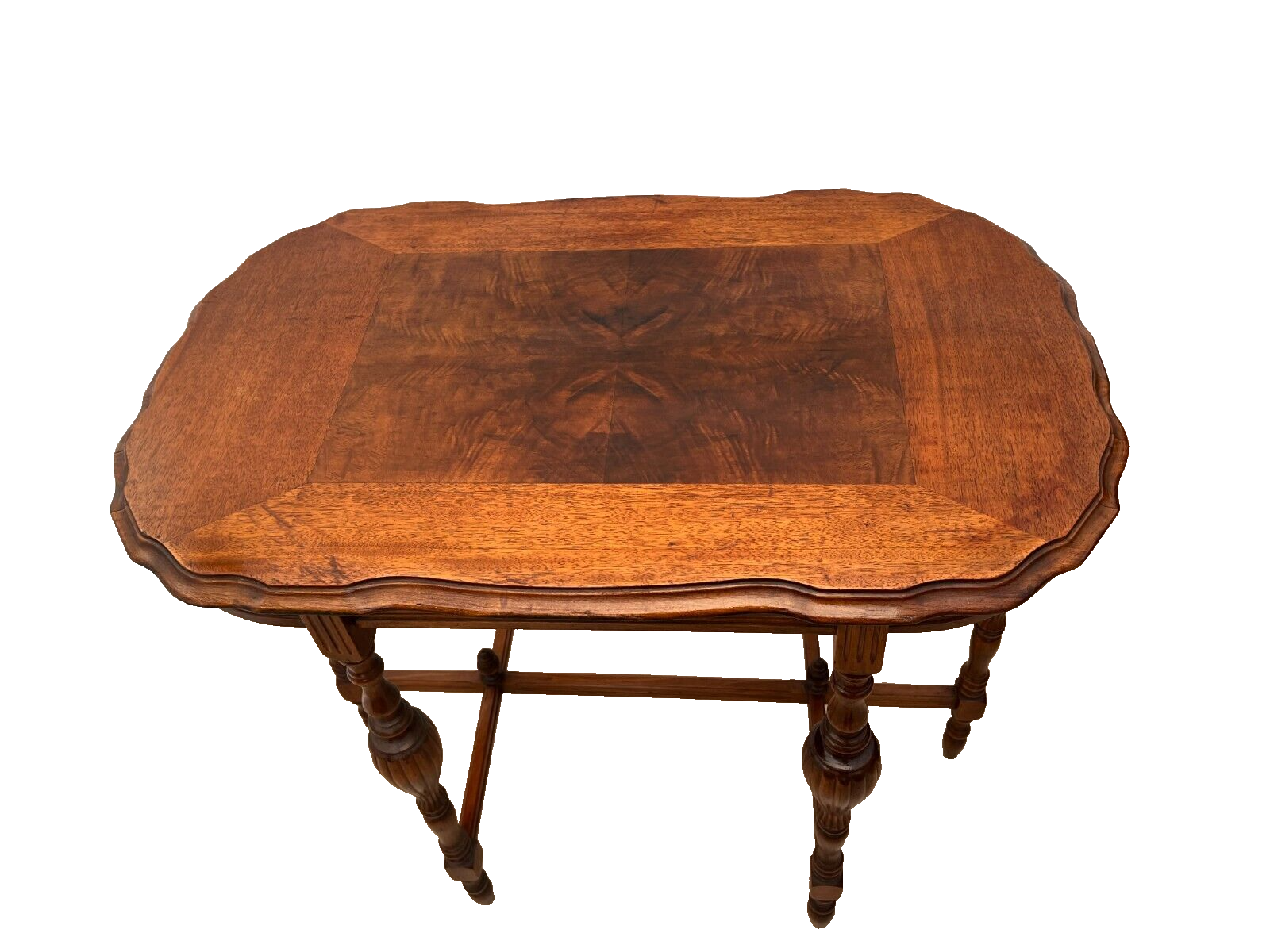 Rare Italian Victorian Parlor Table Six Legs Rectangular shape Burled ...